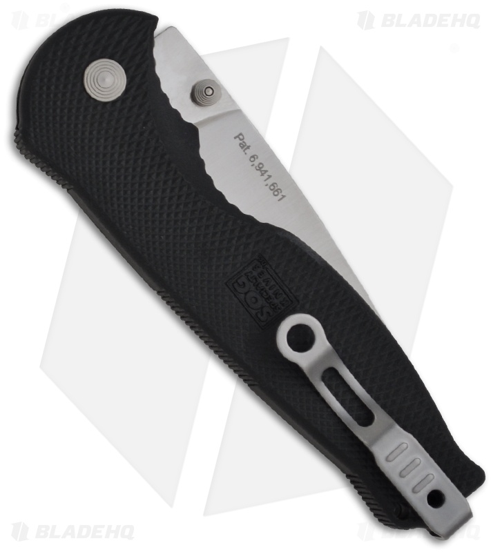 SOG Flash II Assisted Opening Knife Black Zytel (3.5" Satin Plain) FSA ...