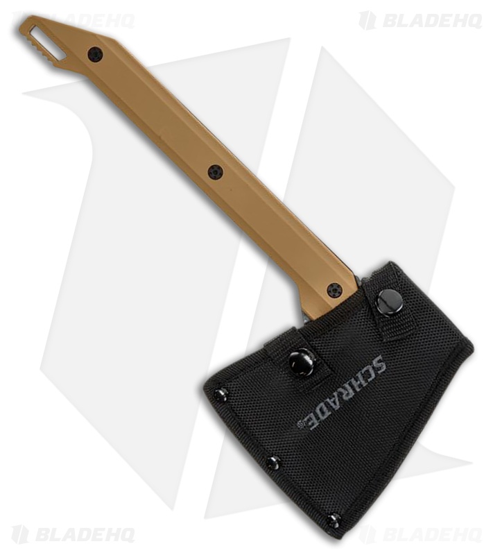 Schrade 12in Frontier Axe Tan GFN Handle (4.13 Black 3Cr13 Axe Head ...